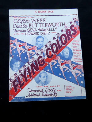 1932 FLYING COLORS Broadway sheet music "A RAINY DAY" by Dietz ...