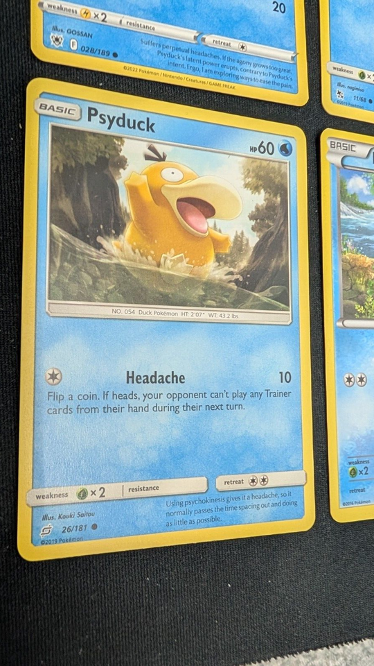 PSYDUCK Pokemon Card Collection Set of 8 NM English Cards Cute Misty's ...