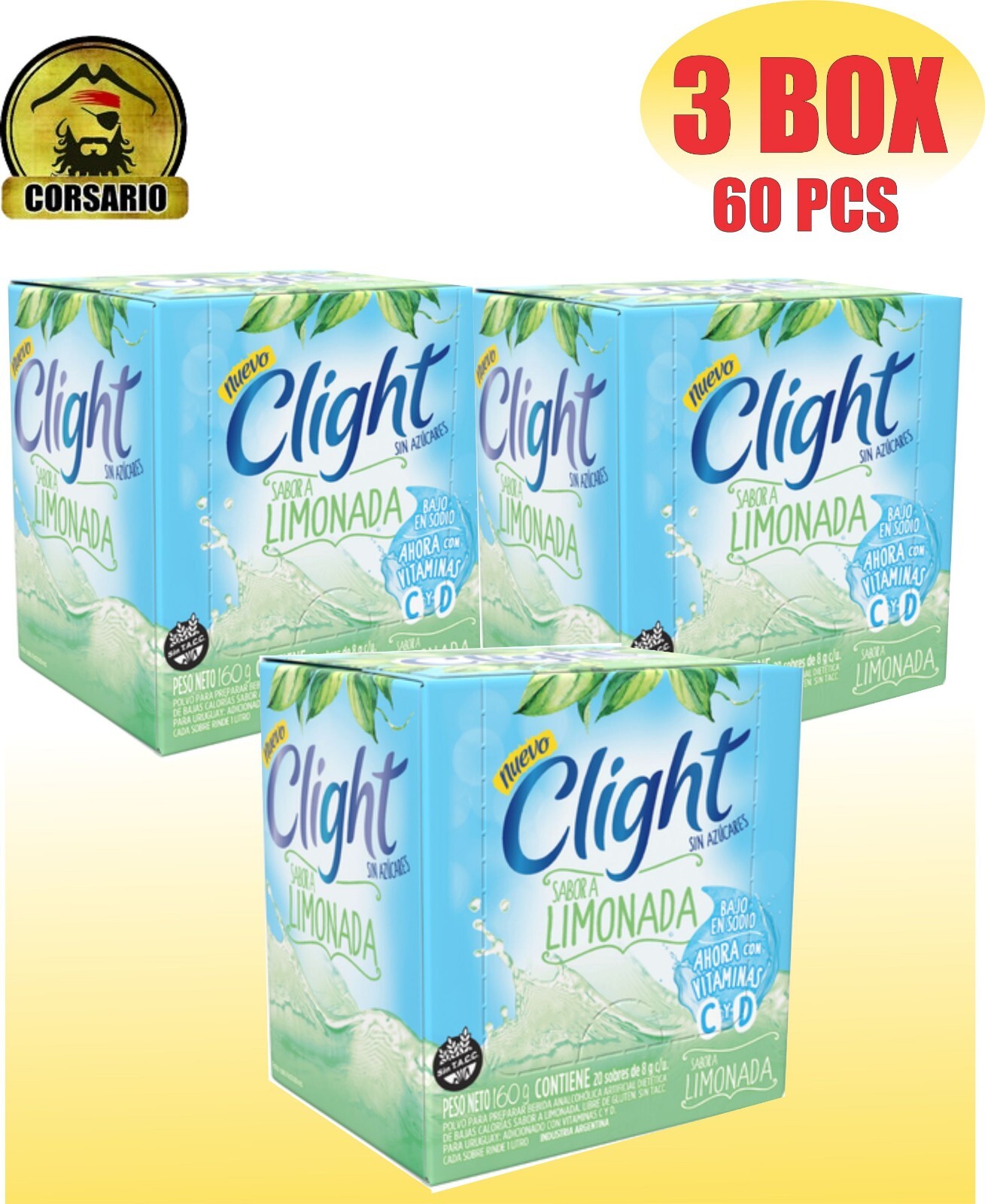 Clight – Powdered Juice LEMONADE Light x3 Boxes of 20 sachets each | eBay