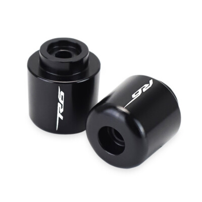 For 2006-2020 YAMAHA YZF R6 CNC Black Hand Grips Handlebar Bar Ends Cap ...