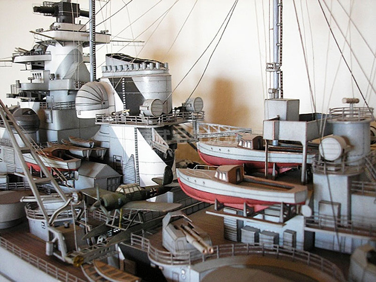 1:200 Scale Nazi German Battleship Bismarck DIY Handcraft Paper Model ...