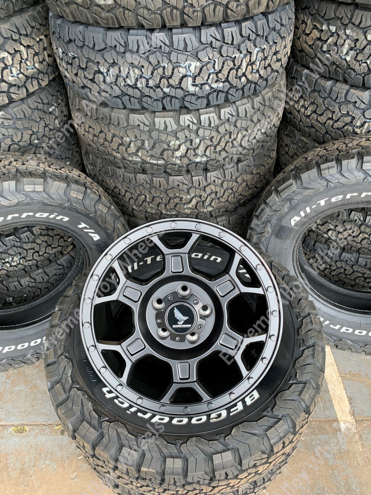 16" Black Swamper Alloy Wheels Fit Ford Transit Custom + BF Goodrich ...