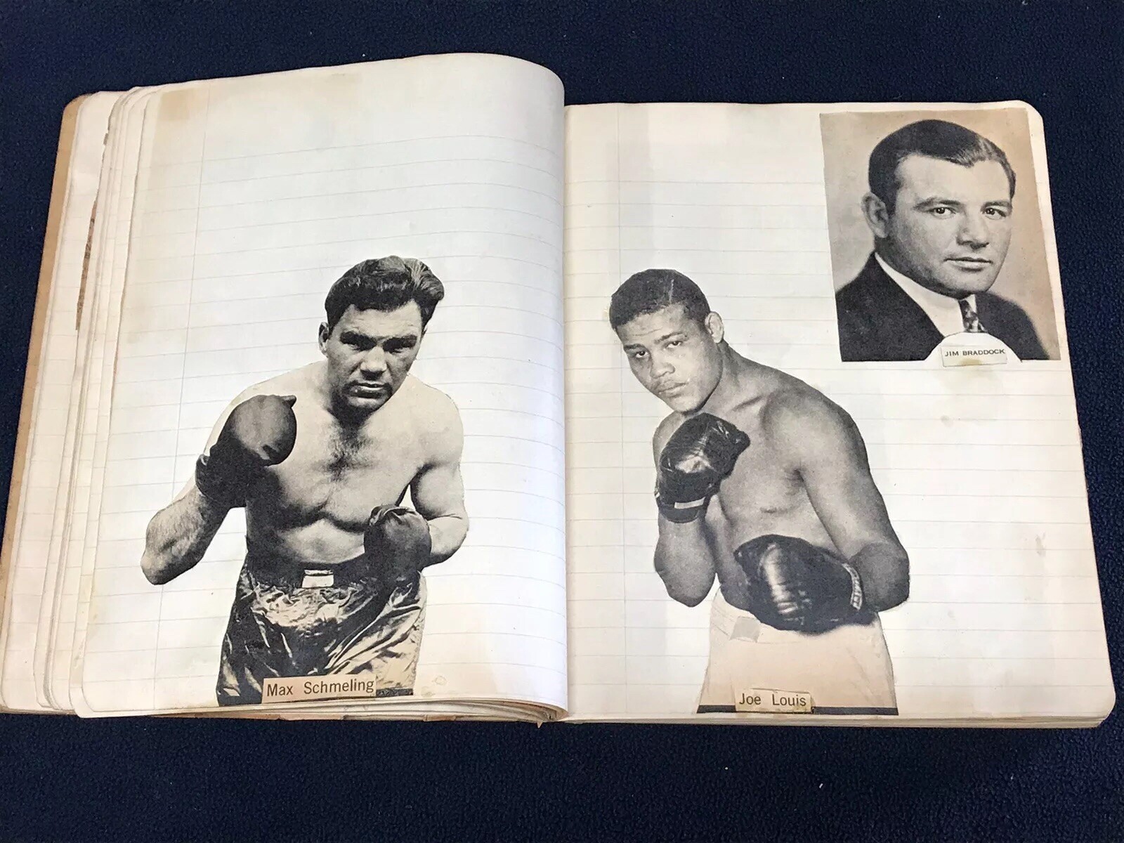 1930's Boxing Scrapbook, Joe Louis vs Max Schmeling, Jack Sharkey, Phil ...