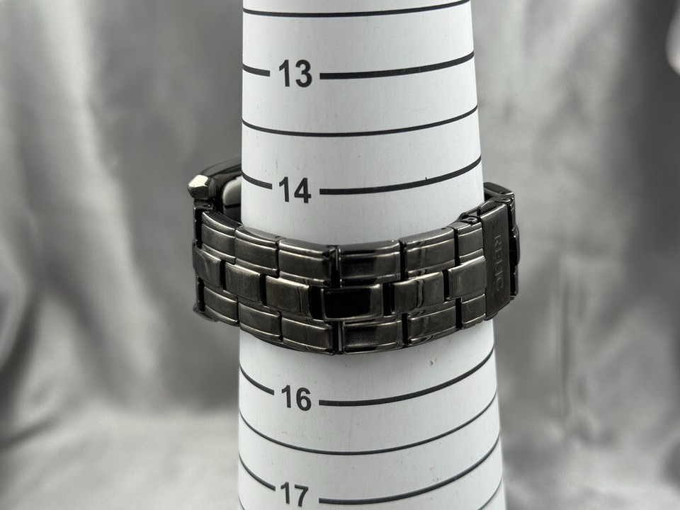 RARE Relic by Fossil Mens Skeleton Rectangle Gunmetal Steel Watch ...