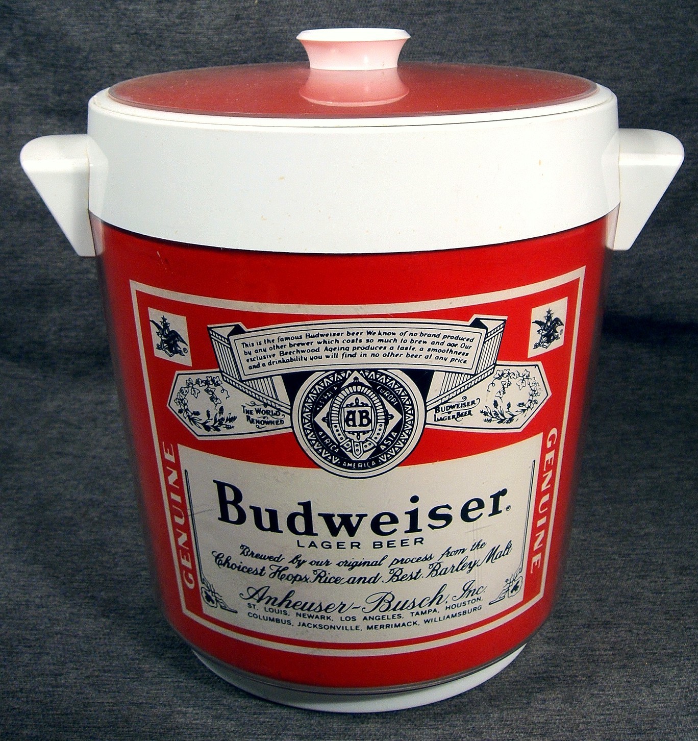 Vintage Thermo Serv Budweiser Beer Ice Bucket West Bend Anheuser Busch ...