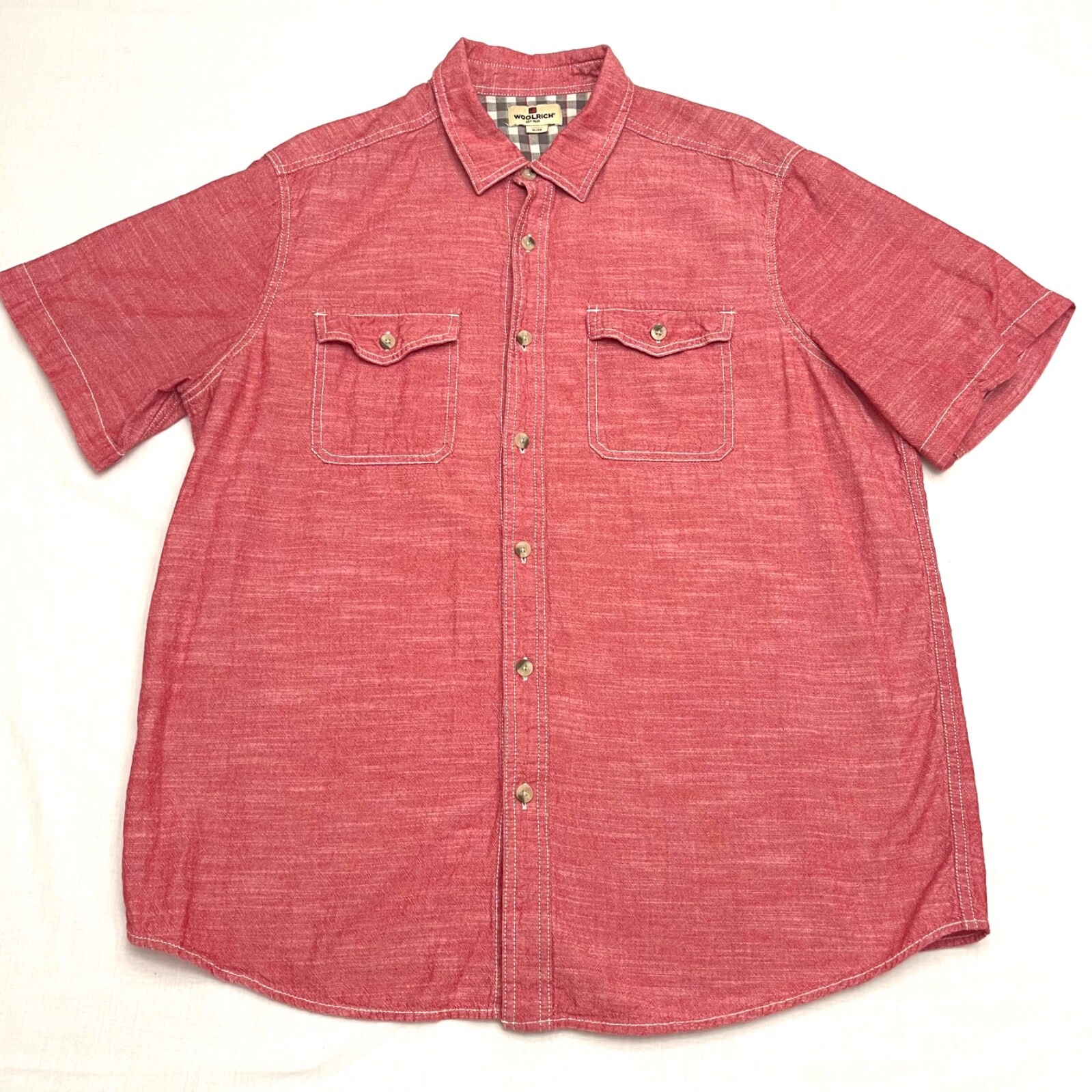 Woolrich Men's Red Short Sleeve Button Down Shirt Size XL | eBay