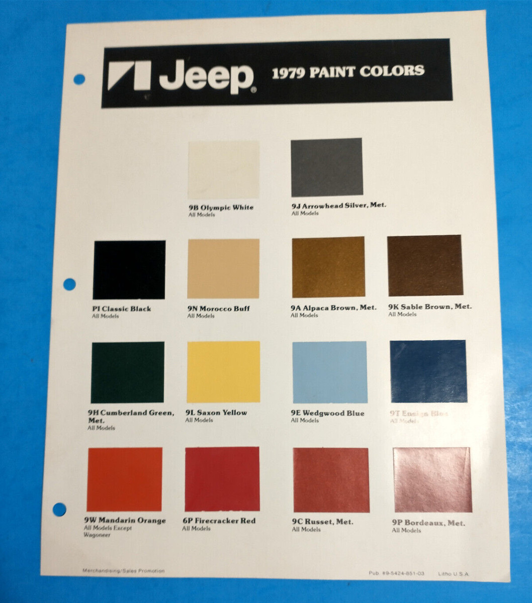 1979 Jeep Paint Colors