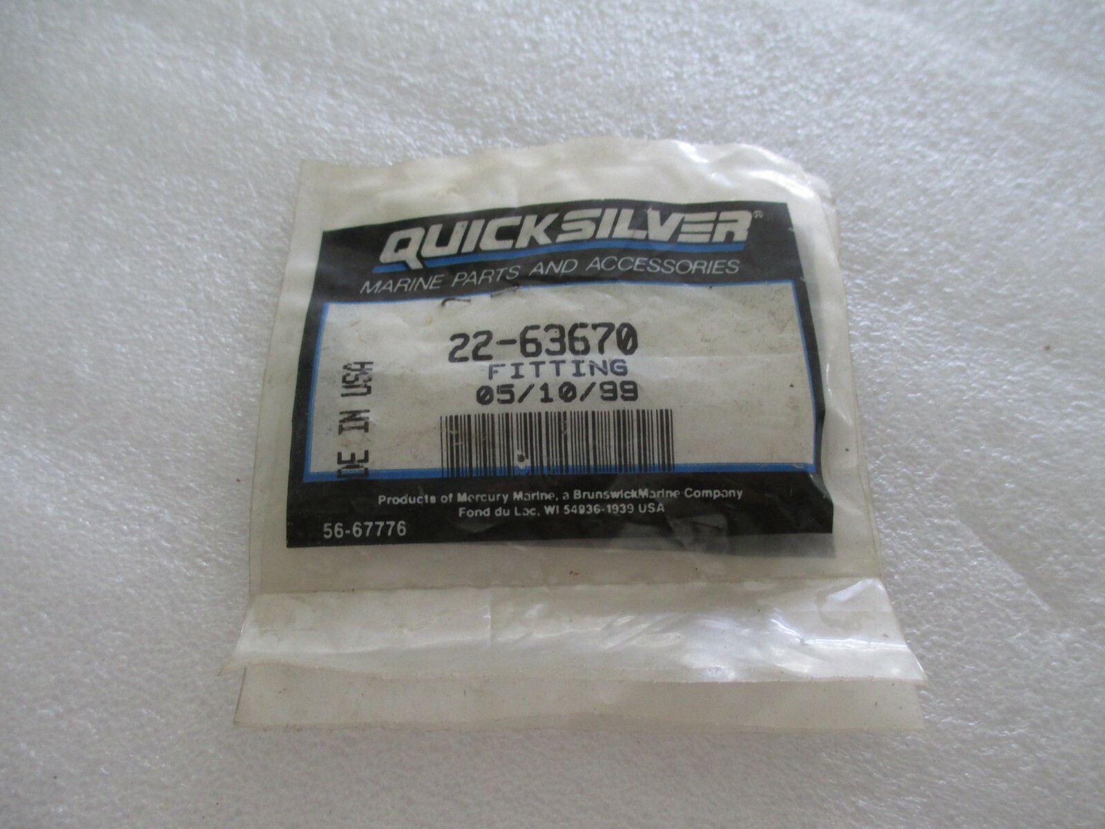 LOT OF 2, OEM NOS NIB, Mercury part # 22-63670 Fitting FREE US SHIPPING ...