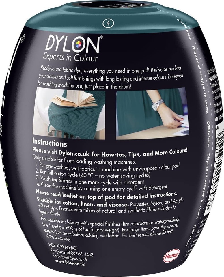 Dylon Washing Machine / Hand Fabric & Clothes Dye Pod 350g Powder 22 ...