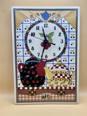 Mary Engelbreit Wall Clock – Ceramic Teapots Cherries – Takane Quartz ...