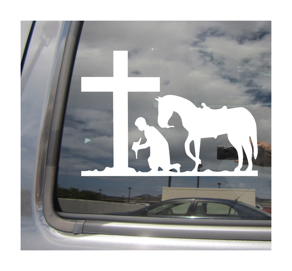 Cowboy Praying At Cross Cowboy Praying Kneeling At Cross With Horse