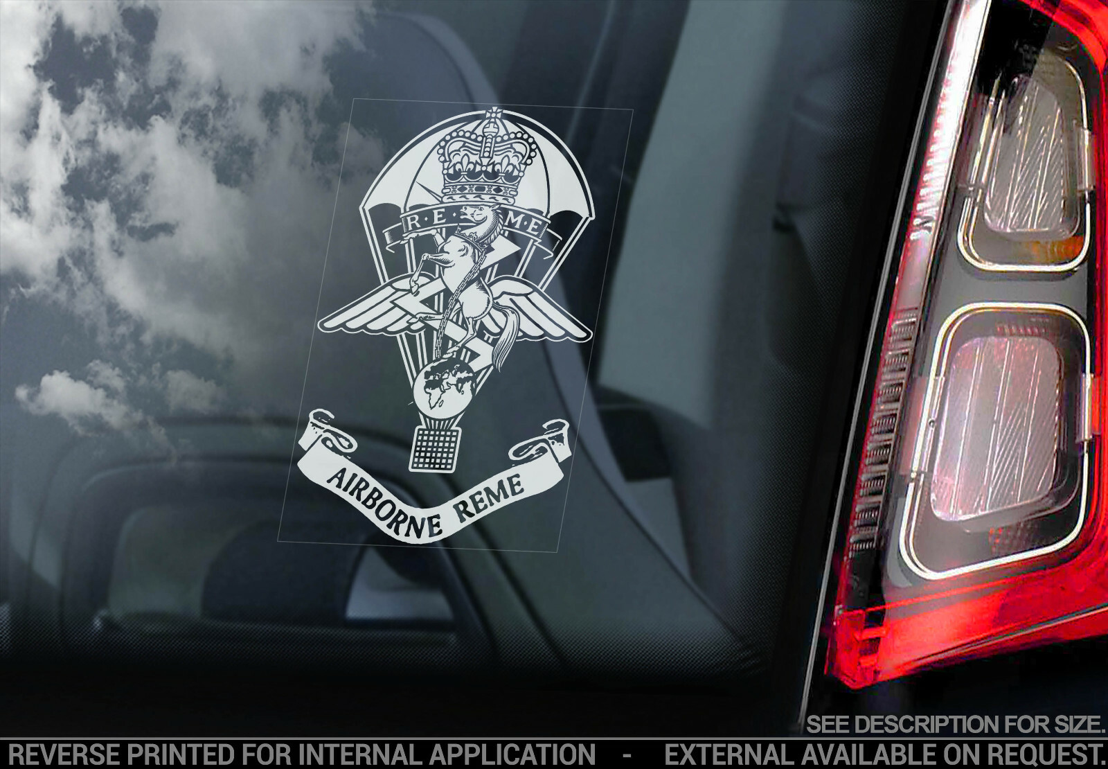 Airborne REME Car Sticker - Forces RAF Royal Army Military Window Decal ...