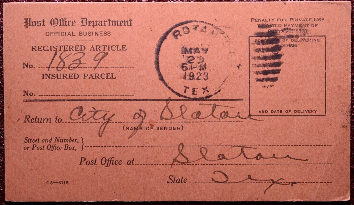 Registered Post Receipt