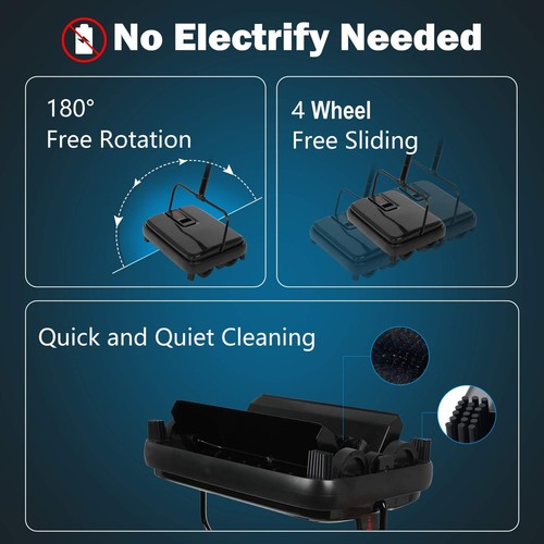 Carpet Sweeper Mini Size Lightweight Hand Push Carpet Sweepers No Noise ...