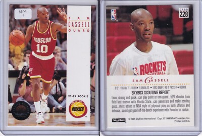 1993-94 Skybox Premium Basketball # 228 Sam Cassell Rookie Rockets NM ...