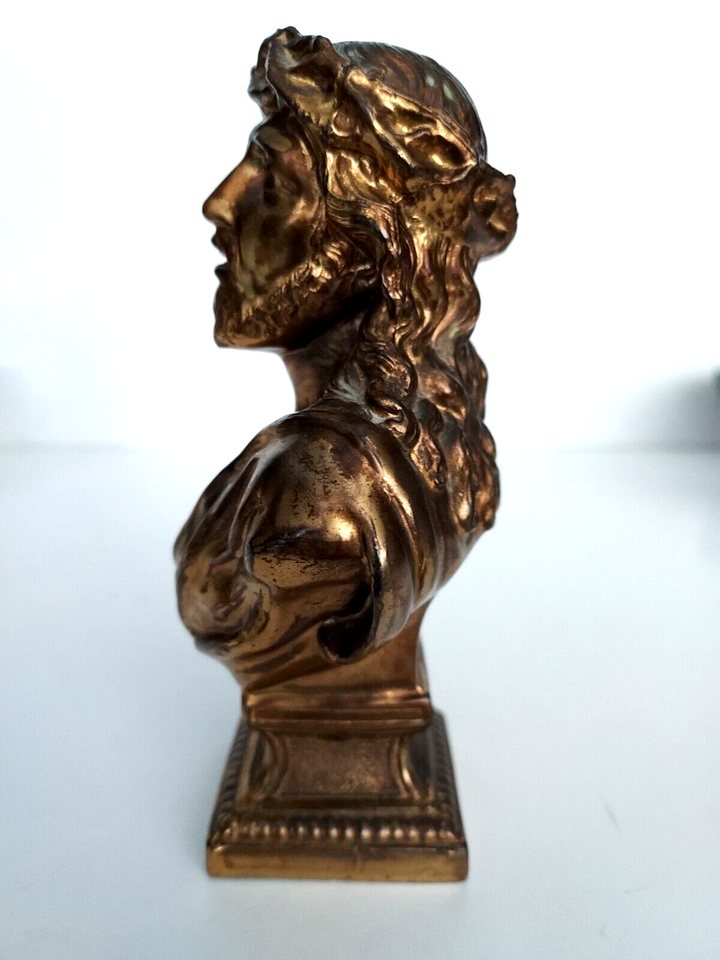 Vintage Religious Jesus Gold Bust Spelter Metal OLD 5 3/4" | eBay