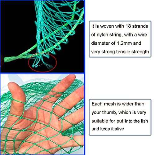 Fishing Net Bag Foldable Fishing Keep Net Diving Bag 4/5 Inch Mesh 35 ...