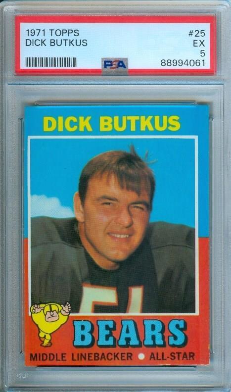 1971 Topps Football Card DICK BUTKUS #25 Bears PSA 5 | eBay