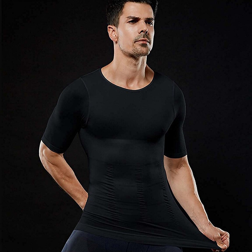 SecondSkin Men's Shaper Cooling T-Shirt Compression Vest Slimming ...