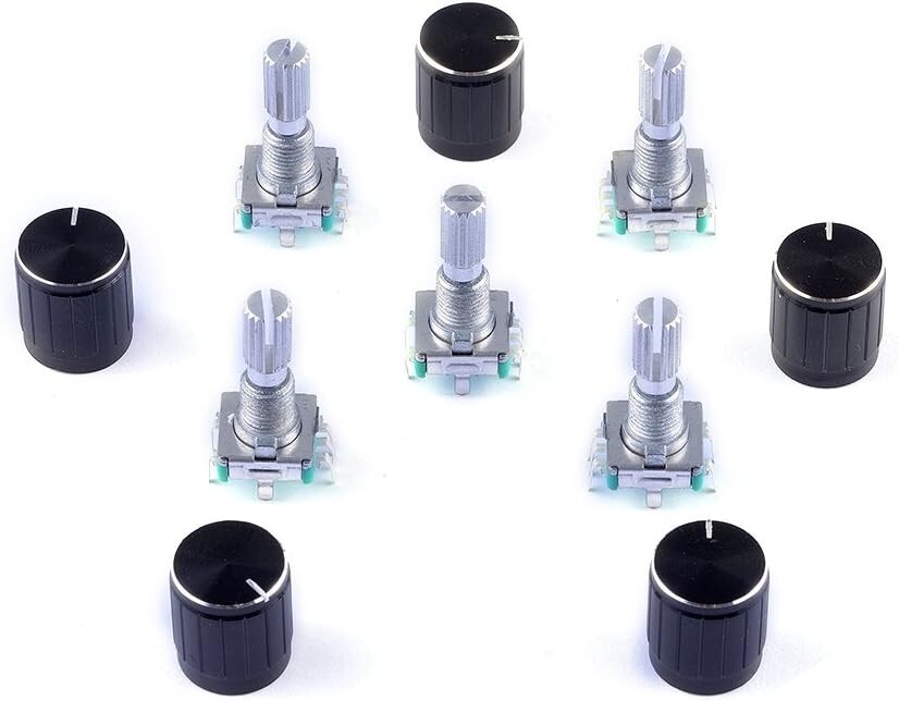 5Pcs Rotary Encoder Code Switch Digital Potentiometer with Push Button ...