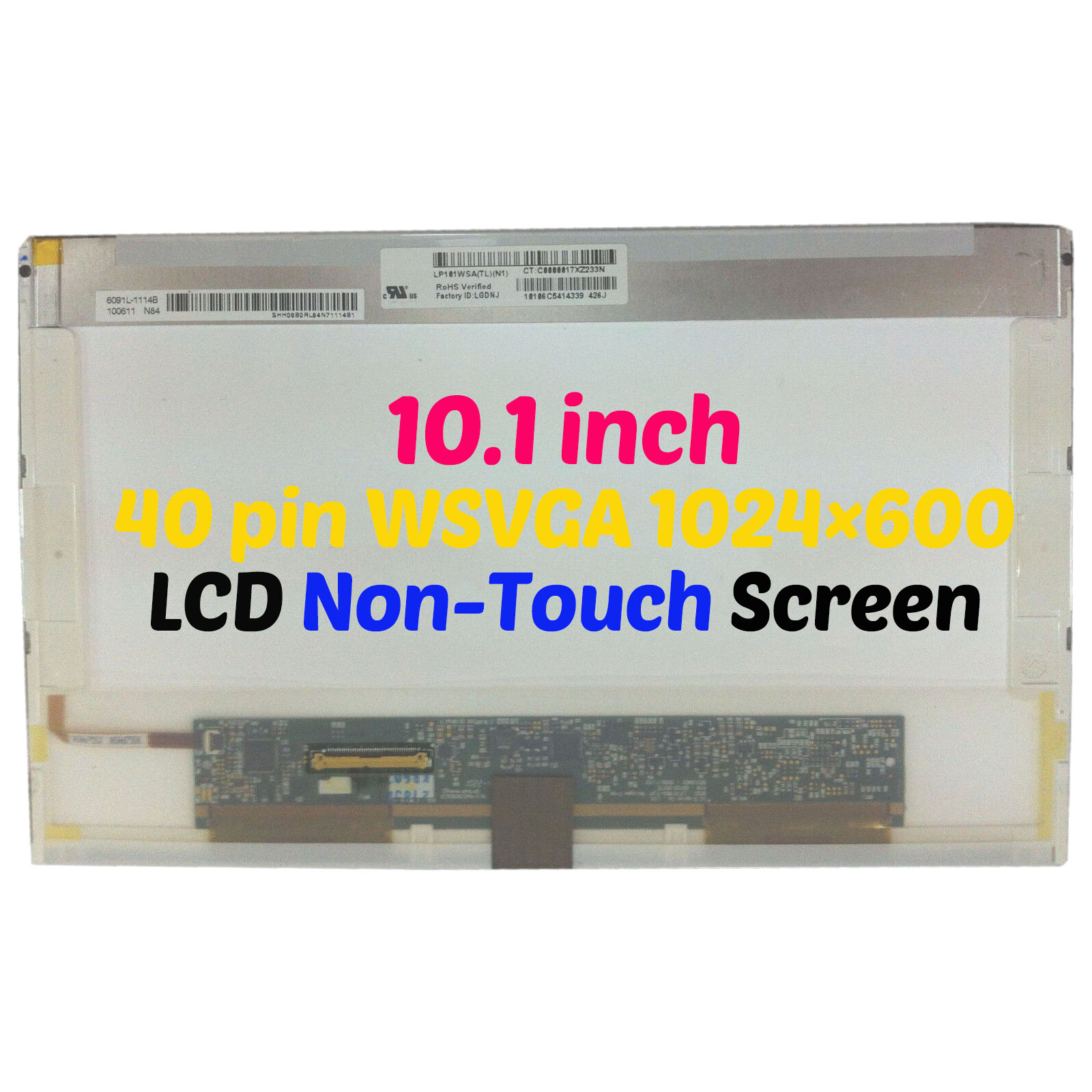 10.1" Screen for HP Mini 110-3190SF LED LCD Display Panel Non-Touch 40 ...