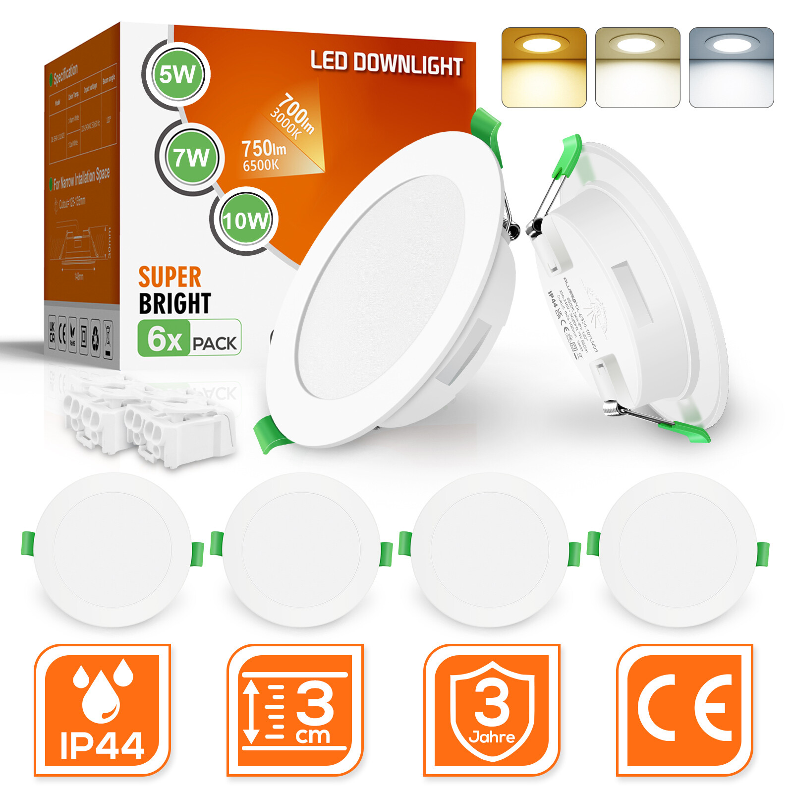 UK Ultra Slim Recessed LED Flat Panel Ceiling Spot Lights Downlights ...