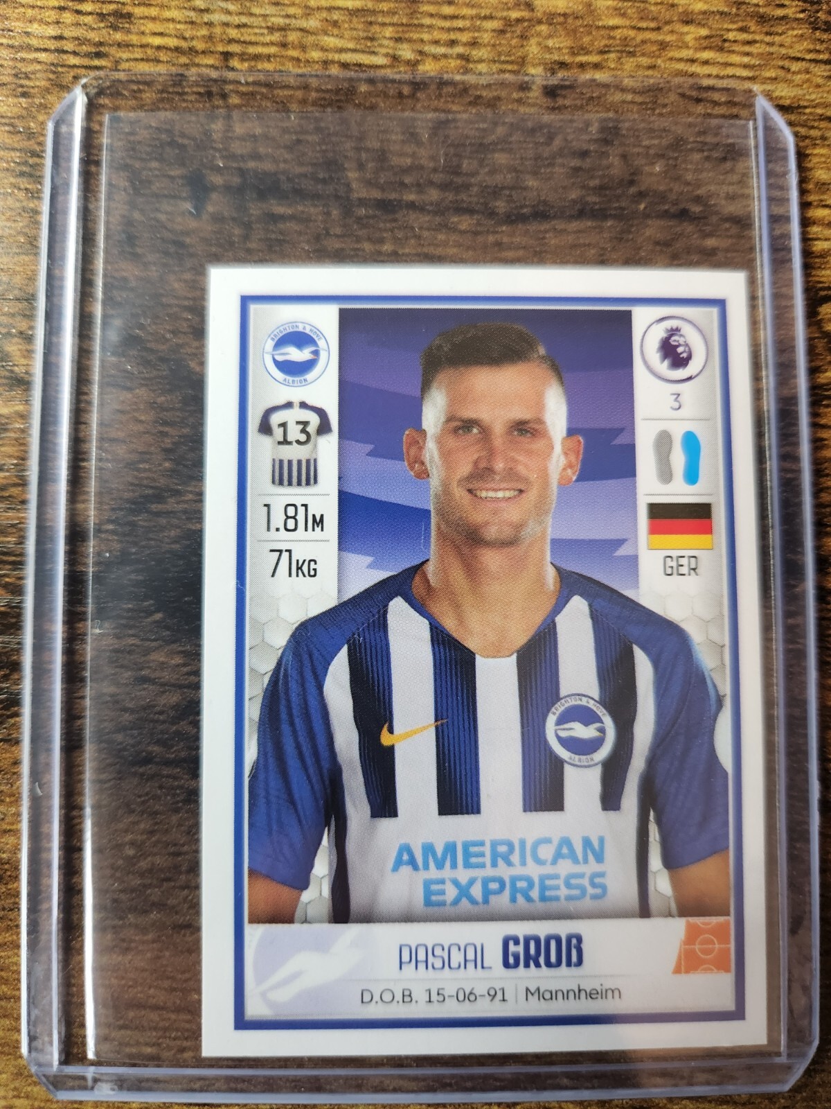 2019-20 Panini Premier League Sticker Pascal Grob #123 Brighton & Hove ...