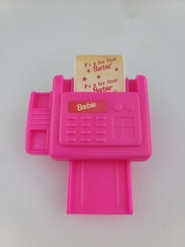 Barbie Doll Pink Telephone Fax Machine Office Mattel | eBay