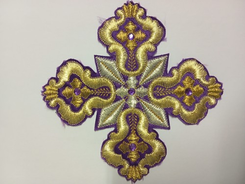 Greek Liturgical Embroidered Purple Applique Orthodox Vestment Patch ...