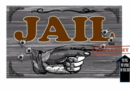 Wild West Cowboy Vintage Retro Style Sign Saloon Gunsmith Jail Spurs ...