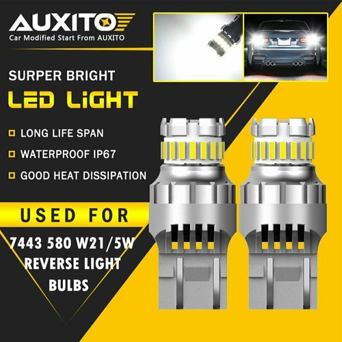 AUXITO 7440 T20 White LED Signal Turn Light Bulbs Canbus Anti Hyper ...