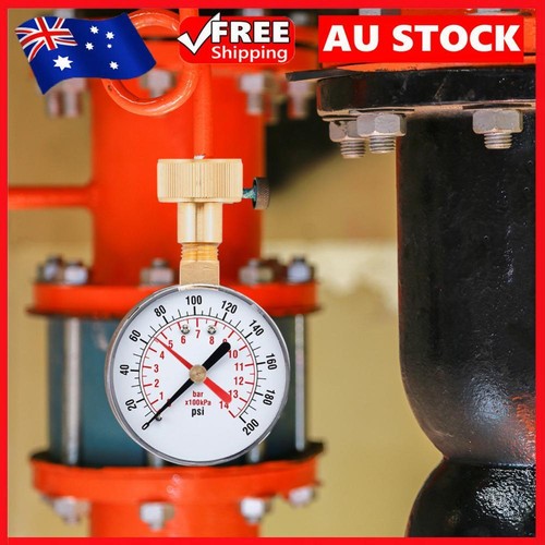Air Pressure Meter 0-14 Bar Dual Scale Manometer for Air/Oil /Gas ...