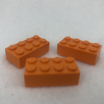 LEGO 3001 Orange Brick 2 x 4 (x3) | eBay