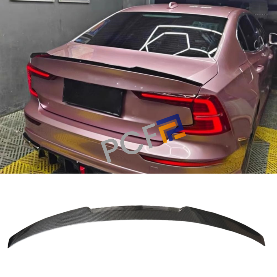 Fit For 2021-2025 Volvo S90 Rear Trunk Real Carbon Fiber Rear Spoiler ...