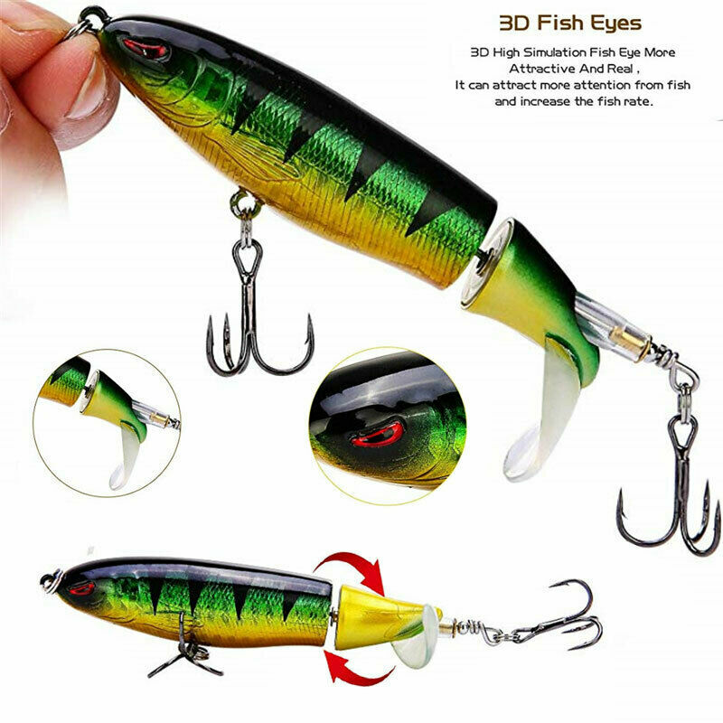Whopper Plopper Topwater Floating Fishing Lures Baits Rotating Tail for ...