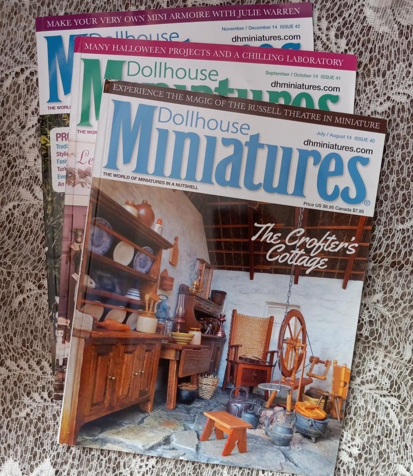 2014 Complete Year Magazines/ 6 Dollhouse Miniatures Magazines 11" X 8. ...