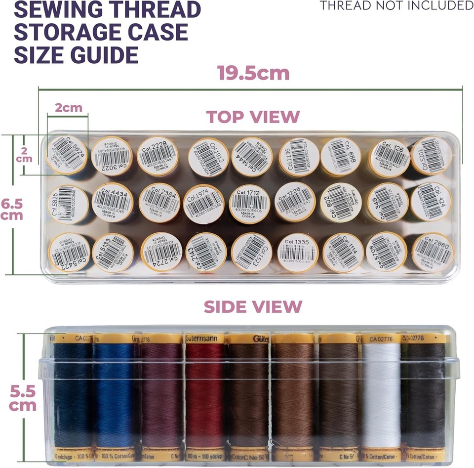 27-Spool Acrylic Thread Organizer - Lightweight, Portable Sewing ...