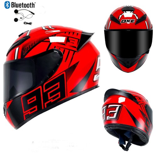 DOT Bluetooth Full face Motorbike Helmets Street bike Crash Motorcycle ...