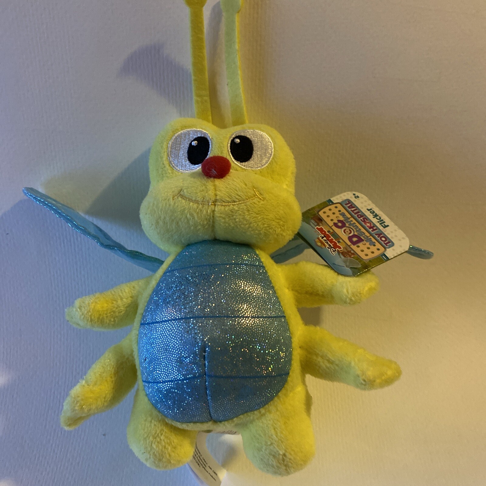 Disney Junior Plush Flicker Firefly Yellow Blue Bug Doc McStuffins Toy ...