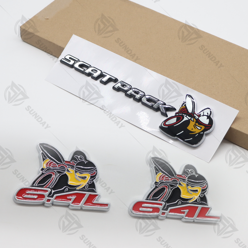 3X For Charger Challenger 6.4L Super SCAT PACK Bee Emblems Rear Trunk ...