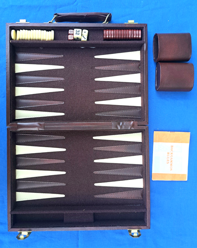 Vintage Backgammon Set in Atache Case 11"x16"40cmX28 cm Gibson Games Boxed | eBay UK