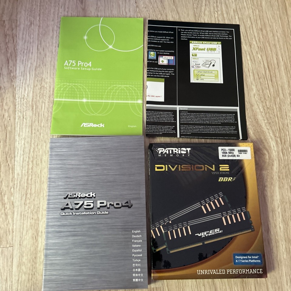 A75 Pro4/MVP ASRock FM1 Gaming Motherboard + Viper Xtreme DDR3 + Manual ...