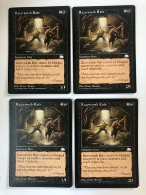 4x Razortooth Rats LP Weatherlight Vintage Magic Cards, FREE SHIPPING ...