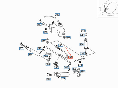 NEW MB E W211 HEADLIGHT WASHER WIPER HOSE A2118600392 ORIGINAL | eBay