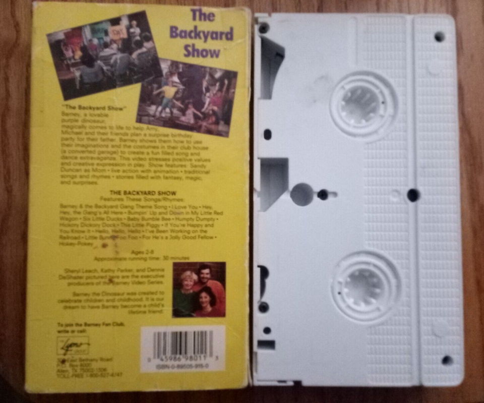 Barney~The Backyard Show (VHS-1988) Original Cast~Printed Tape/+1 Ship ...