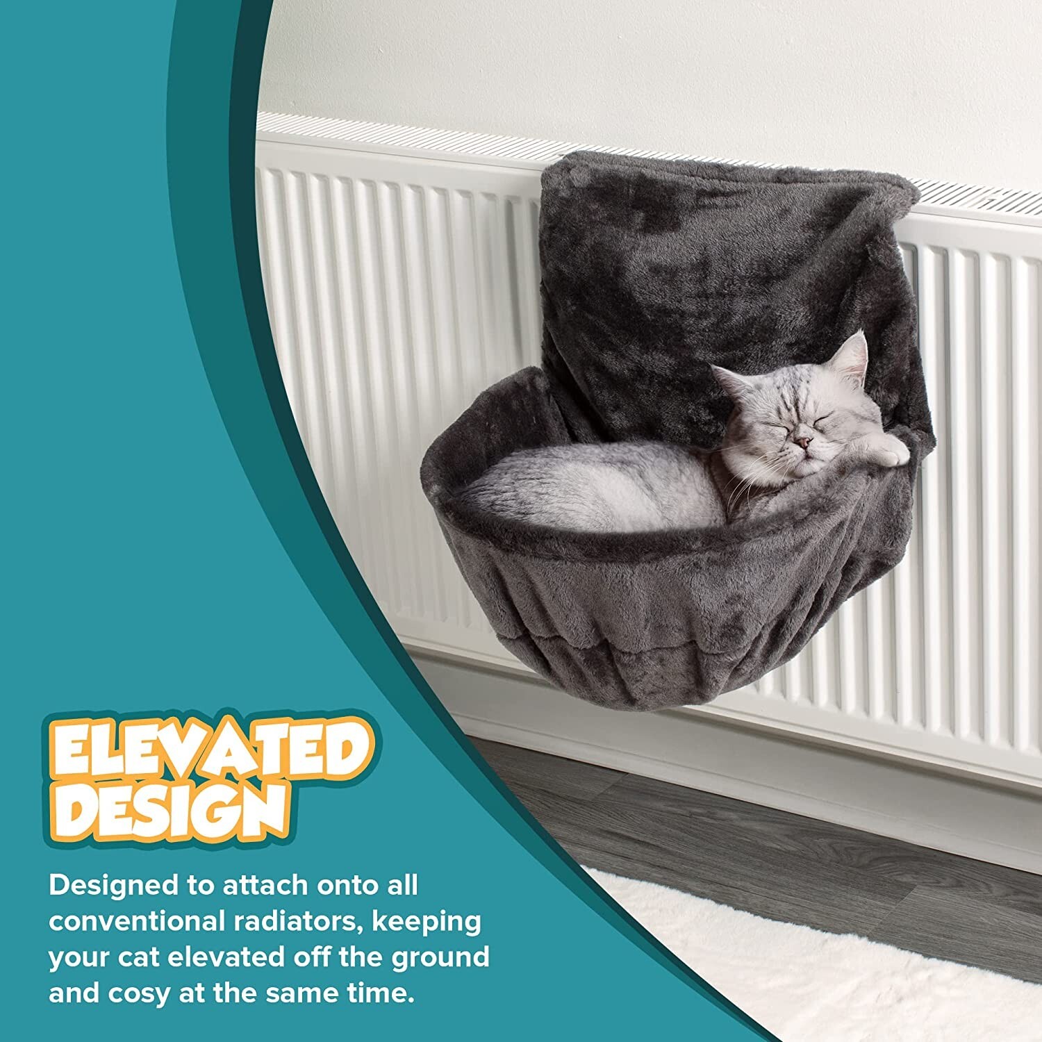Cat Radiator Bed Warm Winter Basket Faux Fur Kitten Cradle Dog Hammock ...