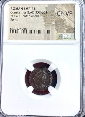 Genuine Ancient Roman Coin NGC Graded Constantius II 337–361 AD Rome Ch ...