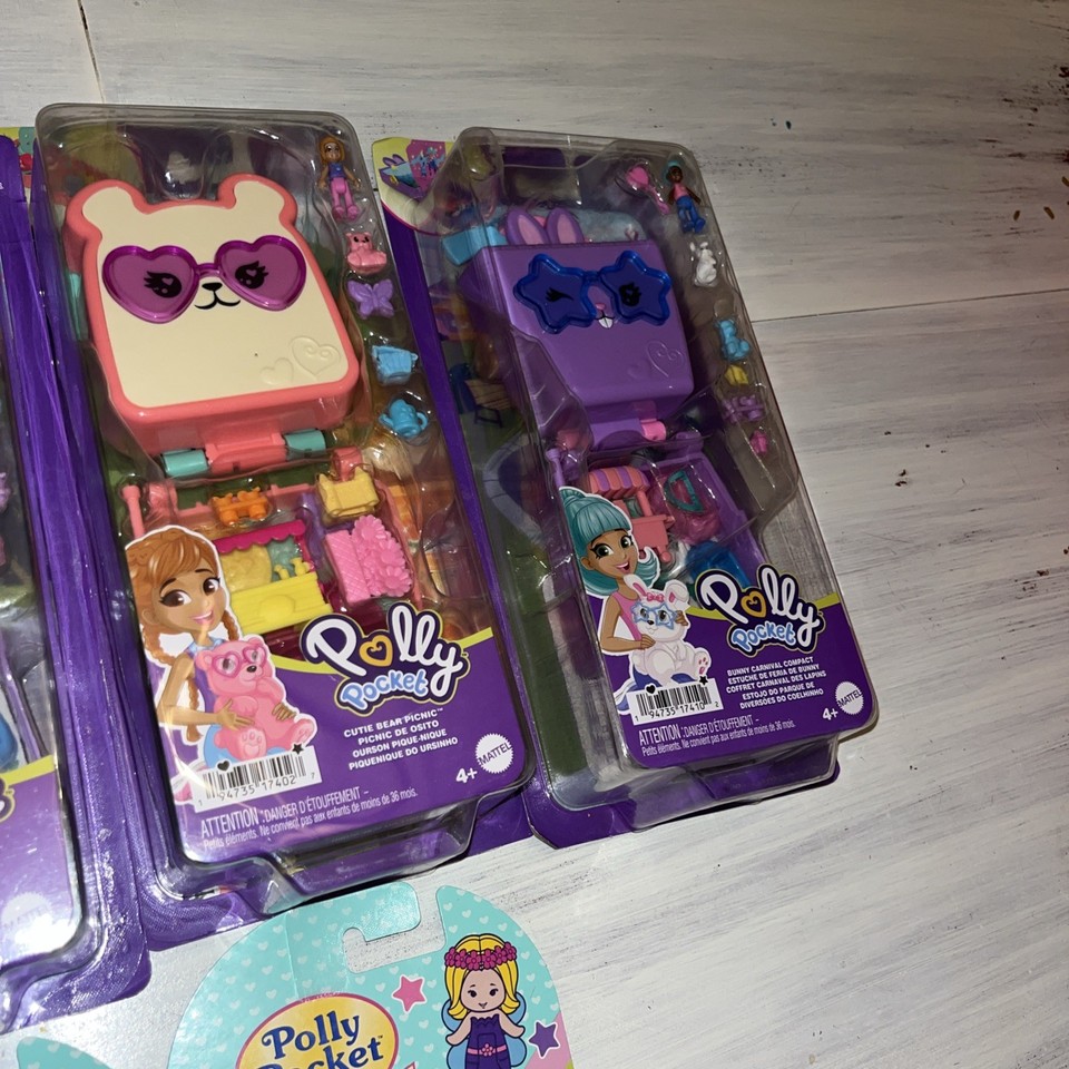 Mattel Poly Pocket Lot Of 5! 4 Compact & 2 Keepsake Collection ...