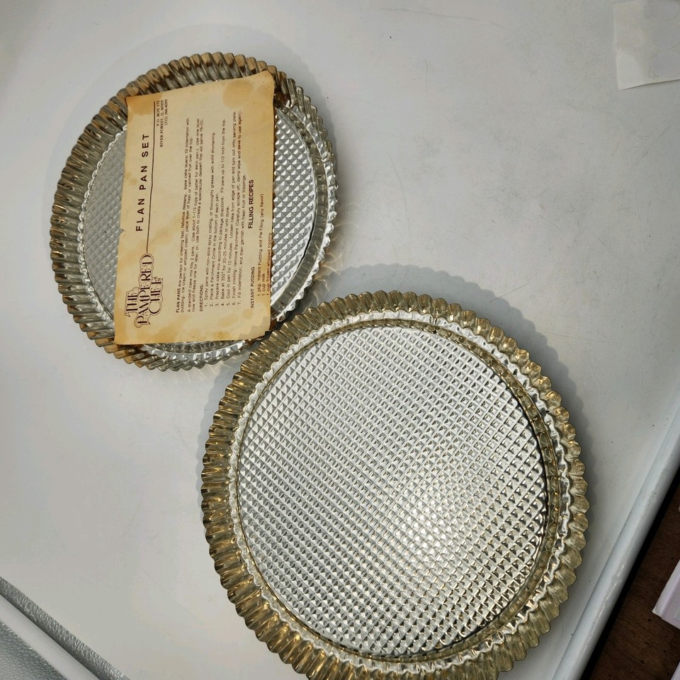 Pampered Chef Flan Pan Set of 2 Metal Tart Pie Pan 10 Inch #1700 ...