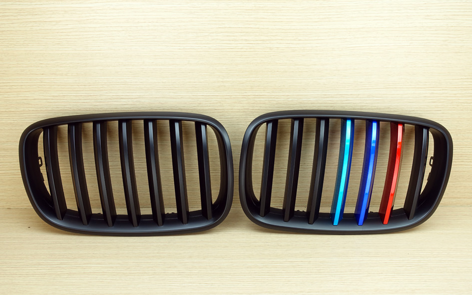 MATTE BLACK METAL STYLE M-COLOR BMW E70 SUV X5 X6 X5M X6M FRONT GRILL ...